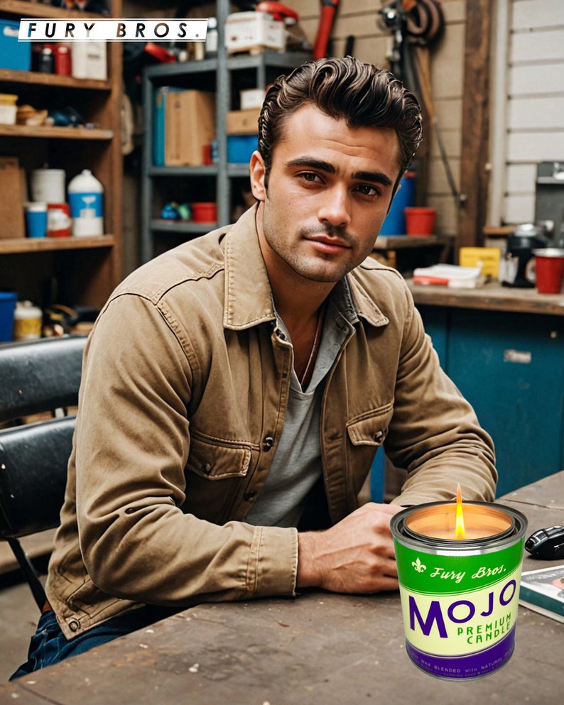 Fury Bros. Scented Candles for Men Mojo Frankincense Myrrh Burning Sage ...