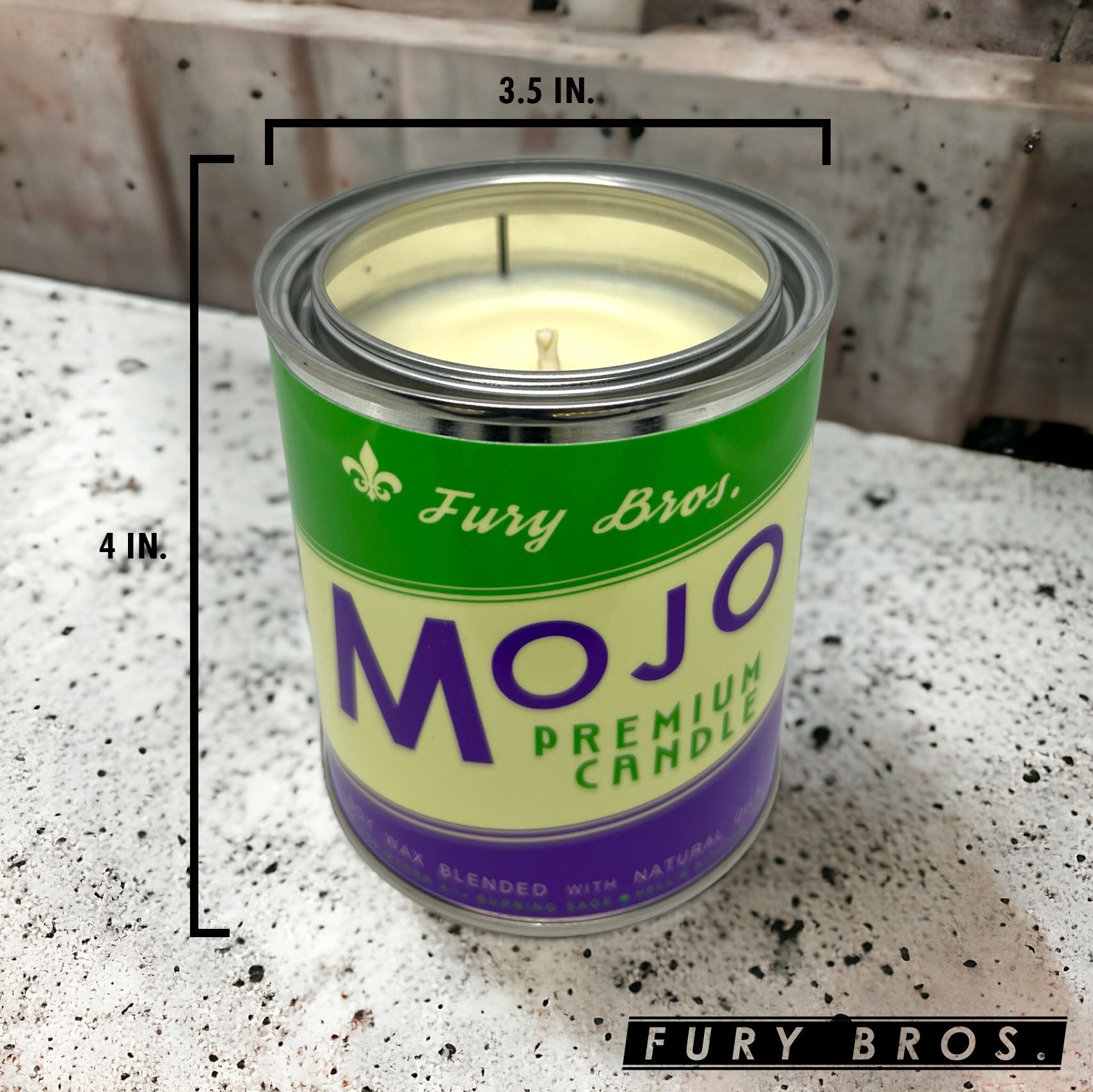 Fury Bros. Scented Candles for Men Mojo Frankincense Myrrh Burning Sage ...