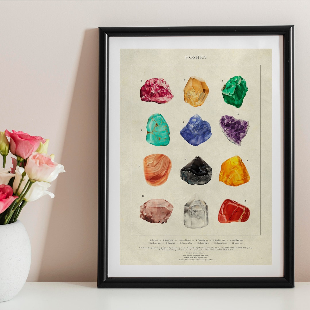 Hoshen Stones 12 Tribes of Israel Hebrew Bible Hoshen Illustration ...