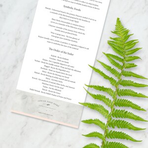 Haggadah Pesach Passover Card | Seder Guest Sheet | Pesach Ritual Seder ...