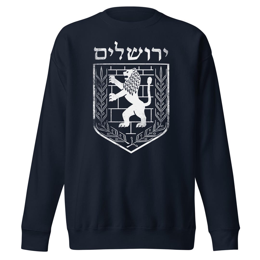 Lion of Judah Israel Emblem Sweater | Israel Holy City Crest Jerusalem ...