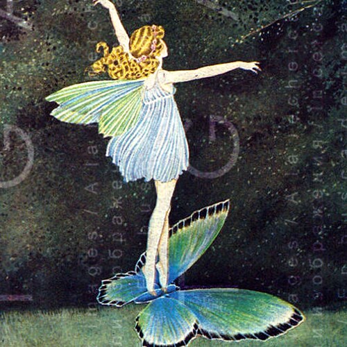 Vintage Fairy Riding a Bat Art Print Ida Rentoul Outhwaite | Etsy