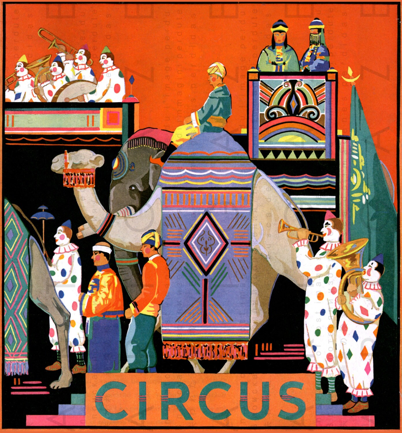 Art DECO UNIQUE Rare Circus Poster. Vintage CIRCUS | Etsy