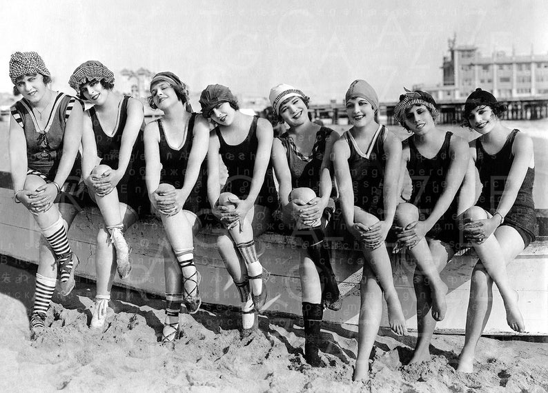 Art Deco Flappers At The Beach 20s Vintage Photo Etsy