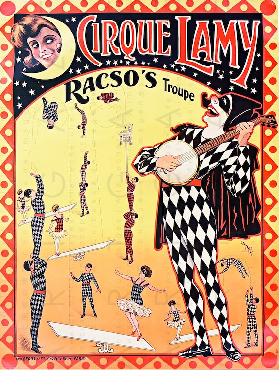 Vintage French Circus Posters Original Vintage French Circus Poster