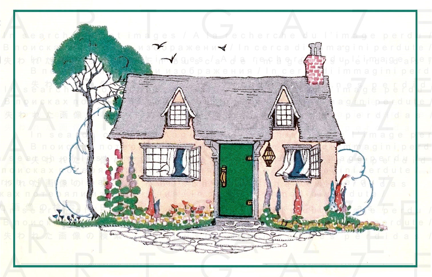 Painting Watercolor Country Cottage 005 Watercolor Print etna.com.pe