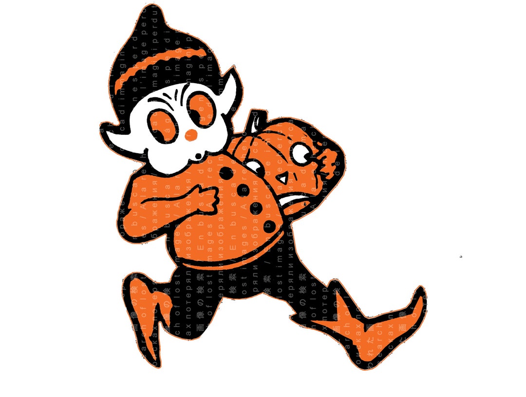 Scared GOBLIN. HALLOWEEN Printable Cut Out. Rare Vintage - Etsy