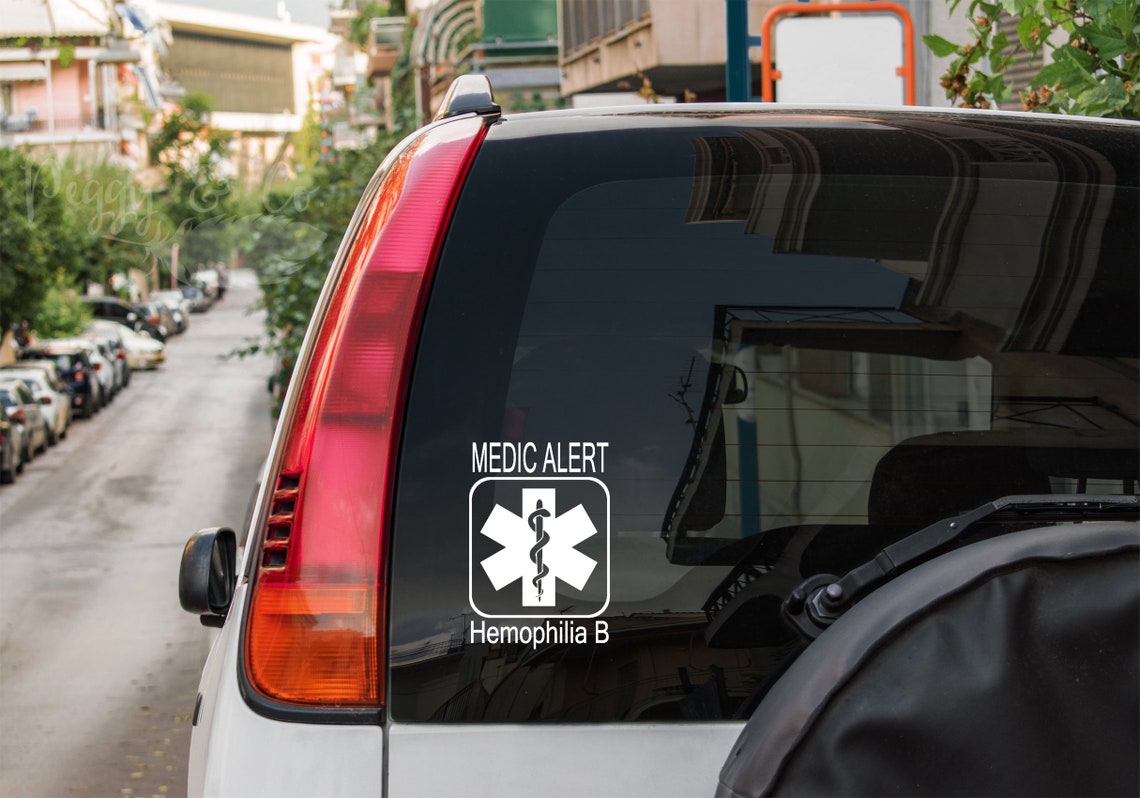 Medic Alert Hemophilia B Decal Car Window Decal Free - Etsy