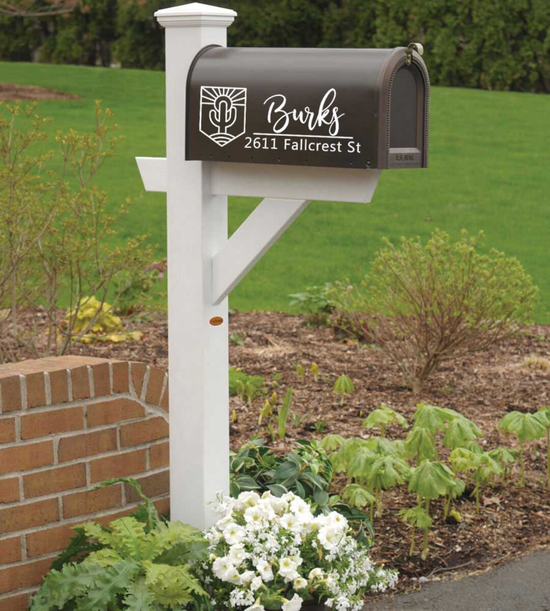 Cactus Sunrise Mailbox Decal, Personalized Address Sticker - Etsy