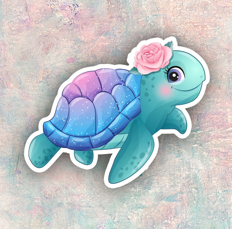 Cute Sea Turtle Sticker Free Shipping Stickers Scrapbooking Custom ...