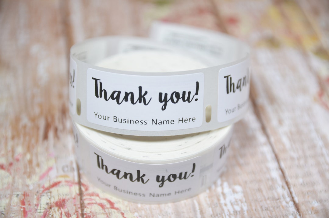 Custom Thank You Labels 1" Personalized Business Logo Thank You ...