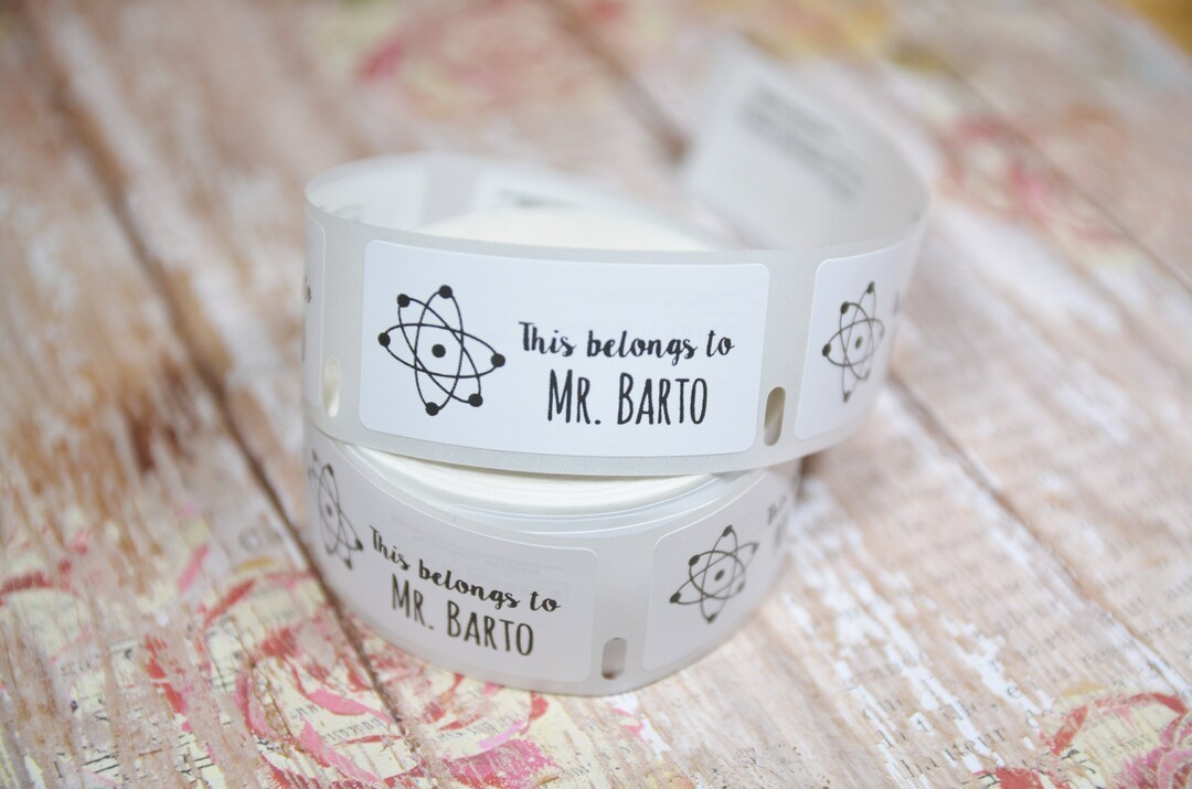Atom Teacher Labels This Belongs to Stickers Roll of Atom Graphic ...