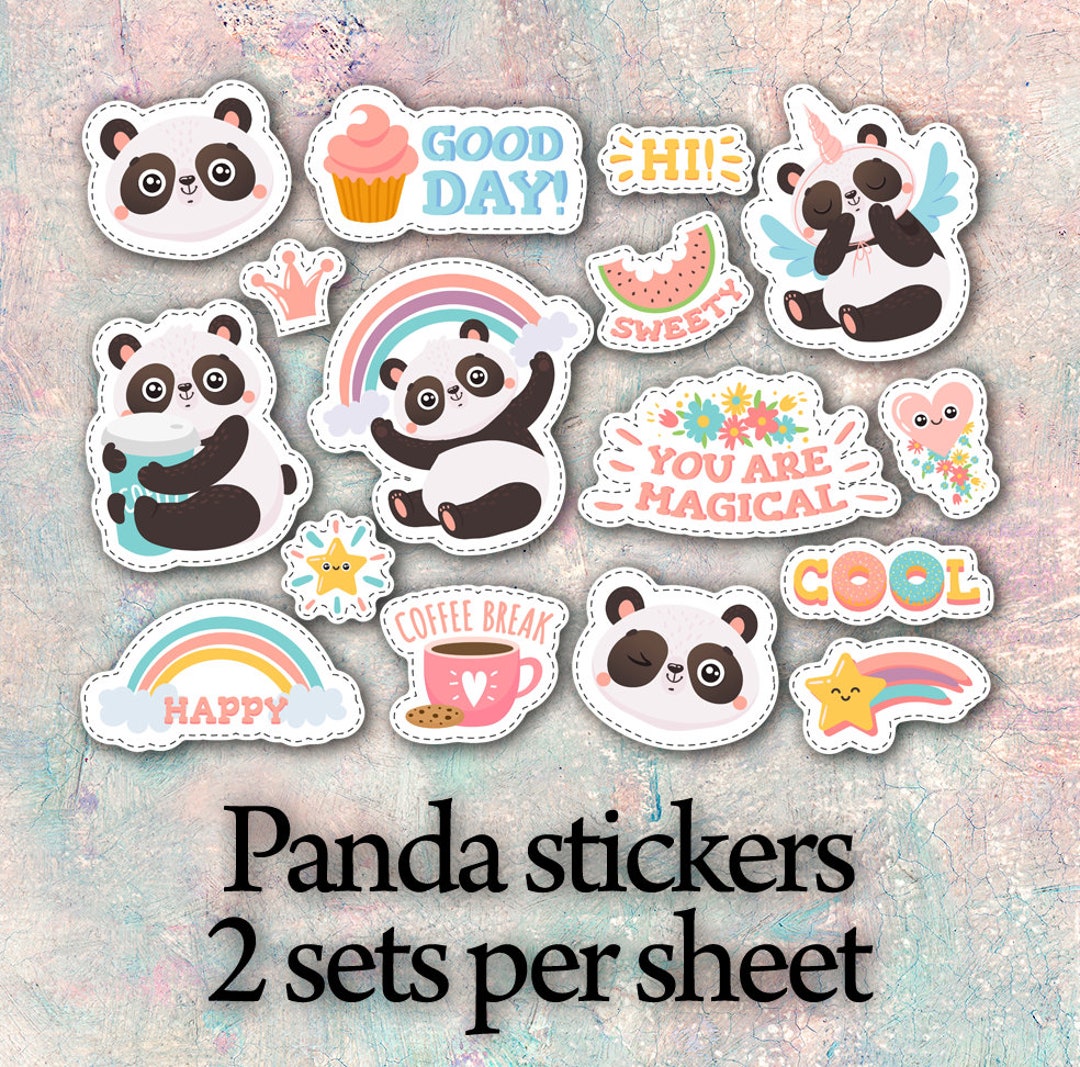 Panda Theme Stickers 32 Stickers Free Shipping Scrapbooking Stickers ...