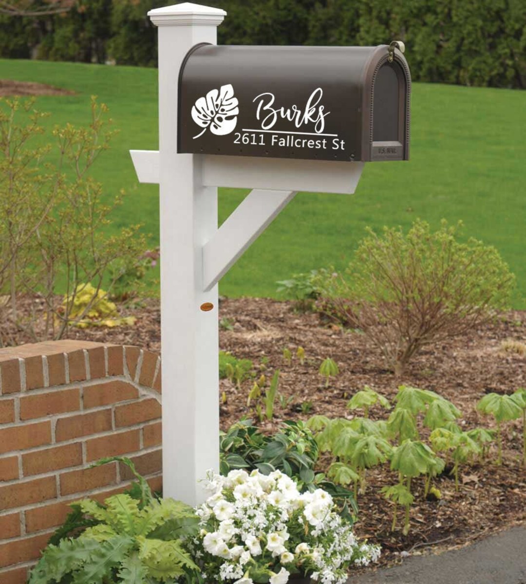 Monstera Mailbox Decal, Mailbox Address Sticker, Single Mailbox Sticker ...