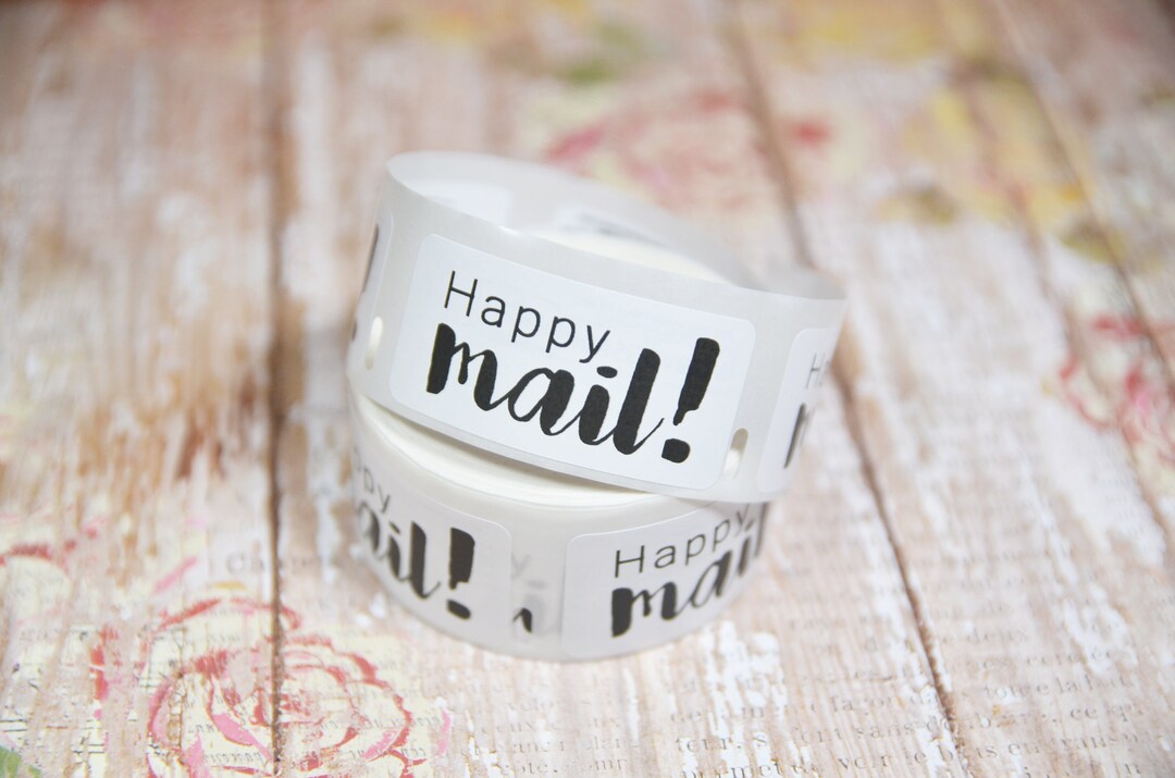Happy Mail Stickers Roll, Packaging Labels (1x2") - Etsy