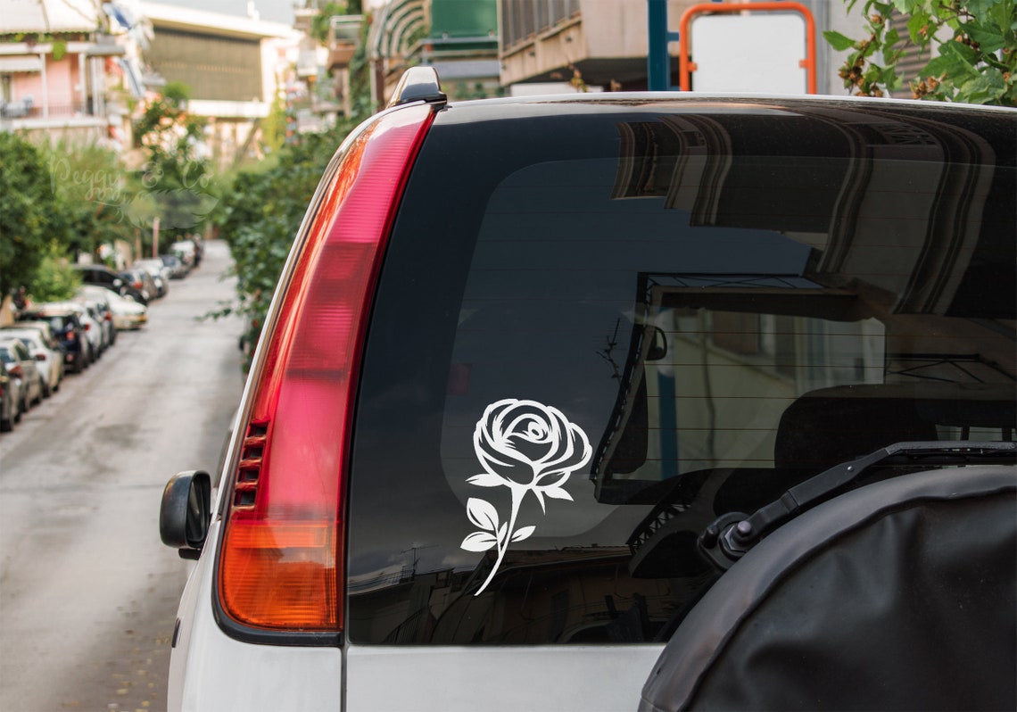 Rose car decal car window decal free shipping car window | Etsy