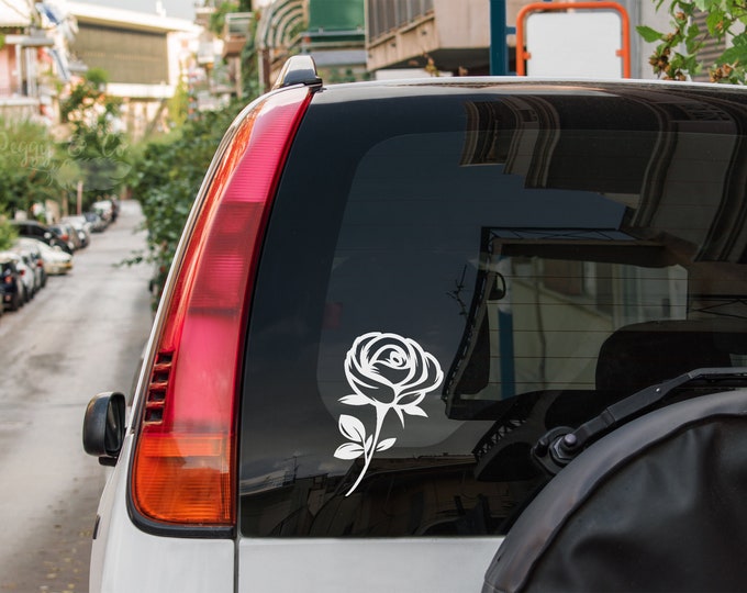 Rose Car Decal Car Window Decal Free Shipping Car Window - Etsy