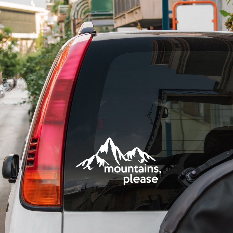 Mountain Car Decal - Etsy