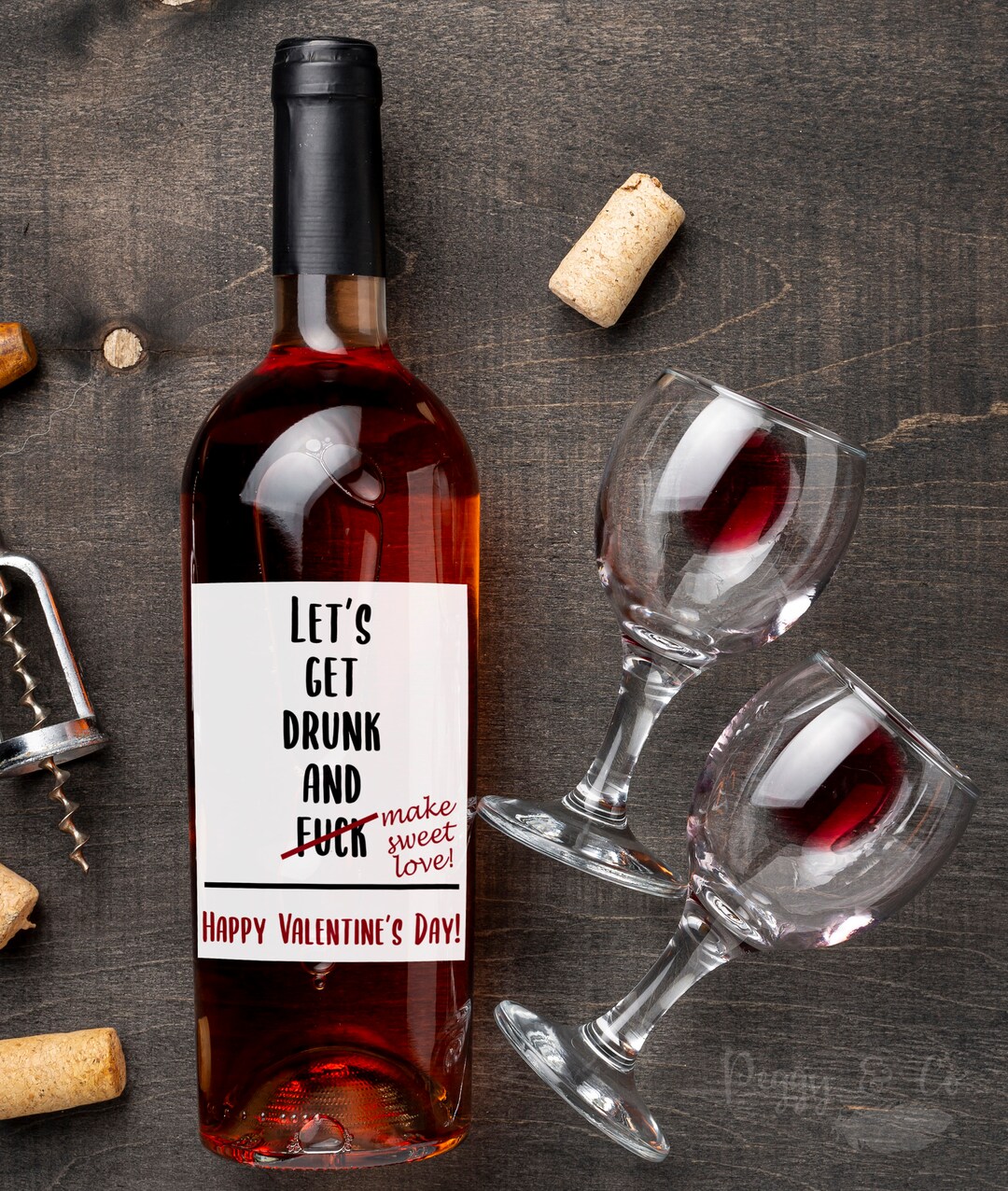 Funny Wine Bottle Label, Mature Custom Quote, Waterproof Sticker - Etsy