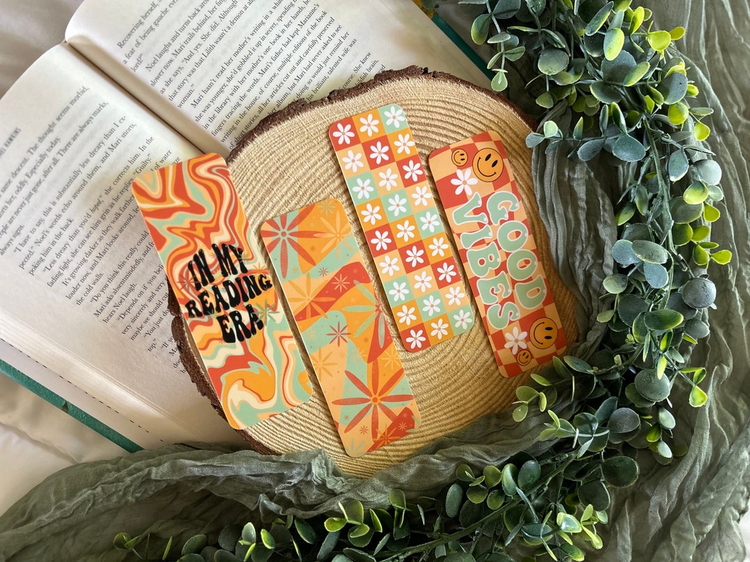 Retro Bookmark Collection Daisy Flower Good Vibes Reading Era Bookmarks ...