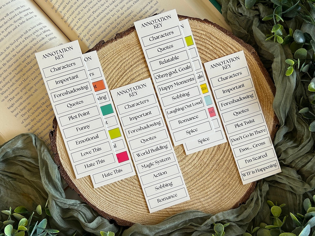 Annotation Key Bookmark for Tabs | Guide | Fantasy, Romance, Thriller ...