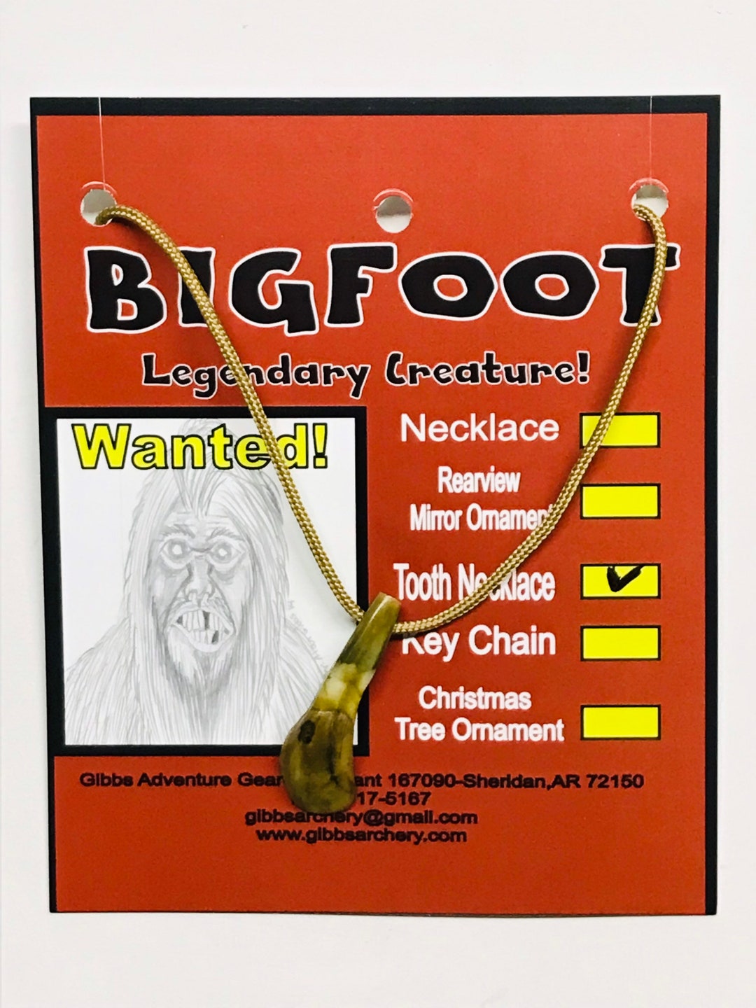 Bigfoot Tooth Necklace - Etsy