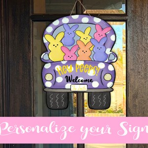 Easter Front Door Decor | Easter Peeps Door Hanger | Easter Door Wreath ...