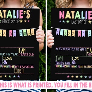 First Day of School Sign - Last Day of School Sign - Back to School ...