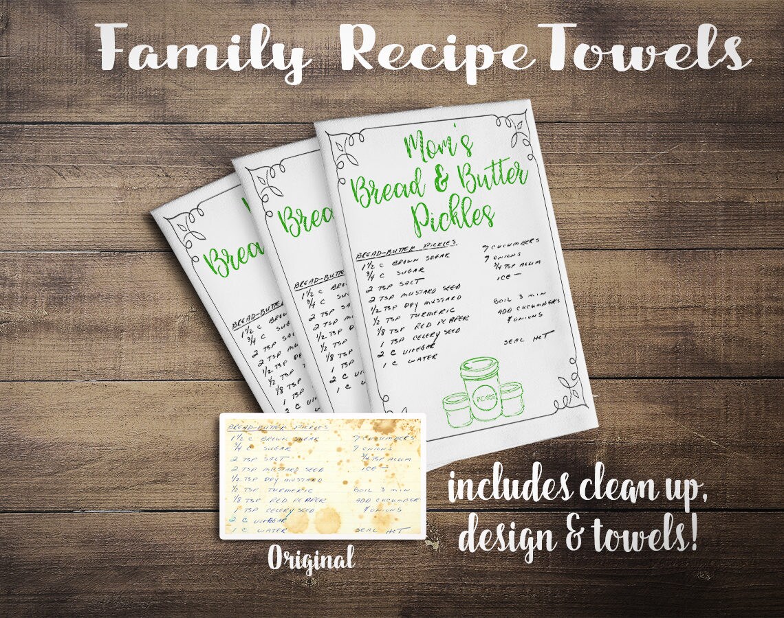 Handwritten Recipe Towel Recipe Tea Towel Heirloom - Etsy