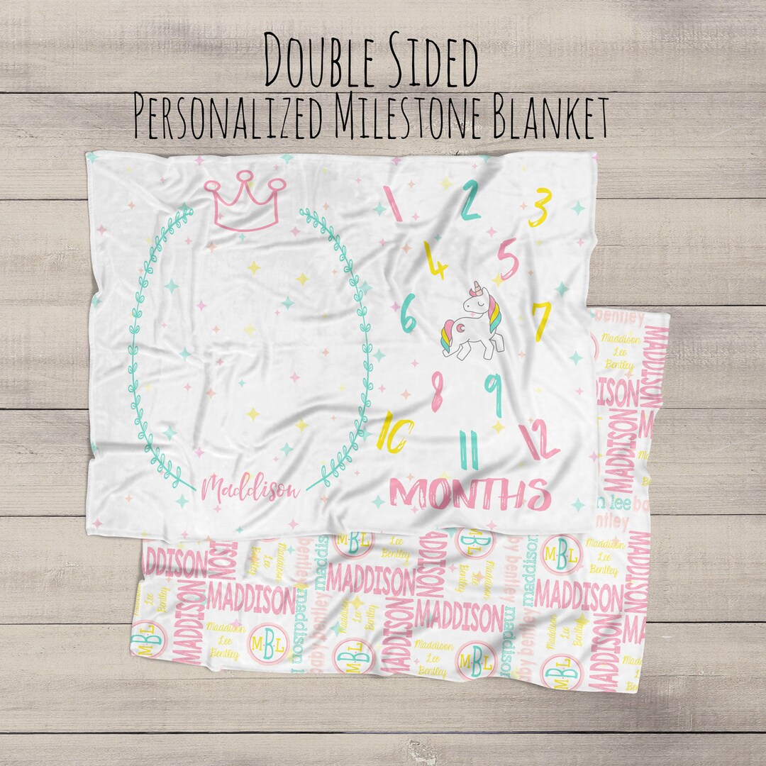 Milestone Blanket Baby Monthly Milestone Blanket Name Blanket Baby ...