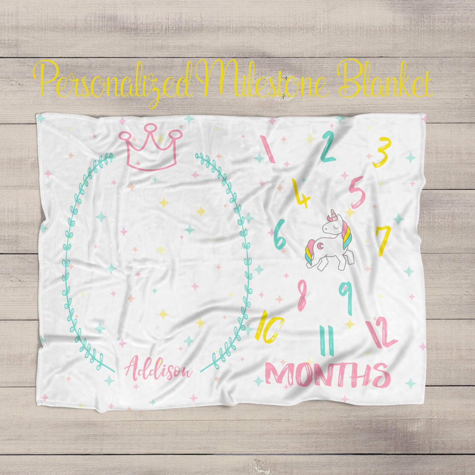 Milestone Blanket Baby Monthly Milestone Blanket Name - Etsy