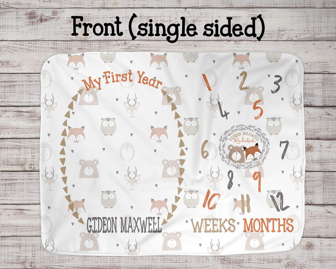 Baby Milestone Blanket Monthly Milestone Blanket Baby Growth Gift ...
