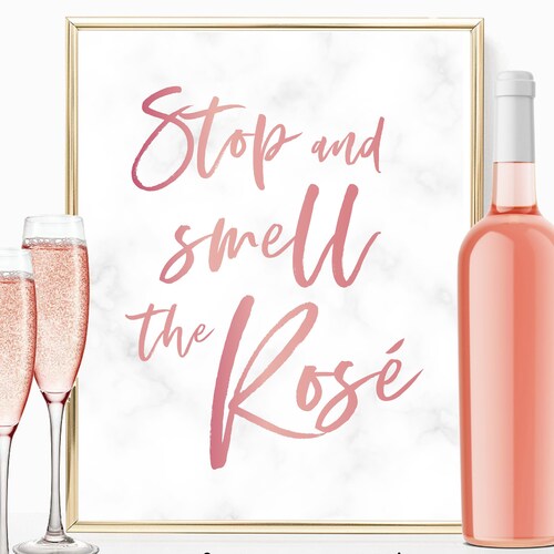 Printable Bridal Shower Sign Stop and Smell the Rose 8x10 | Etsy