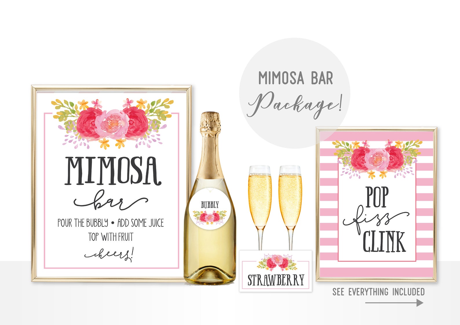 Mimosa Bar Package: Mimosa Bar Sign, Mimosa Bar Tags, Mimosa Bar Decor ...