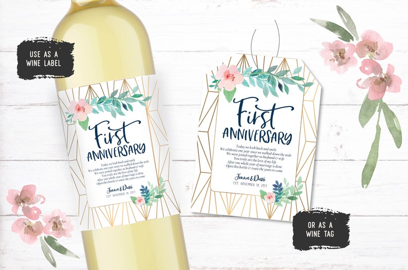 A Year of Firsts Wine Gift Basket Tags Wine Labels - Etsy