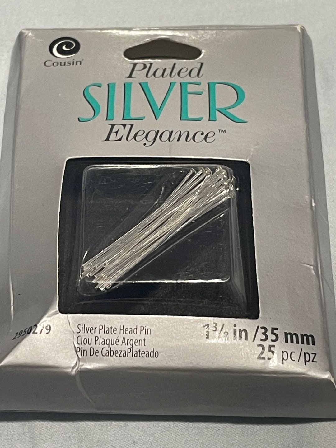 Cousin Silver Plate Head Pins 25pc Plated Silver Elegance Jewelry ...
