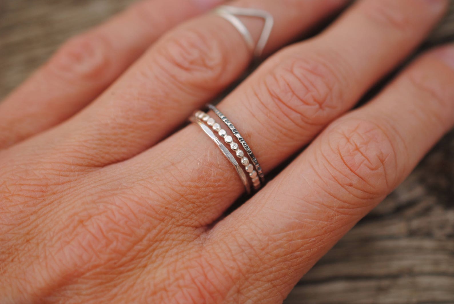 Set of 3 Stacker Rings Sterling Silver - Etsy