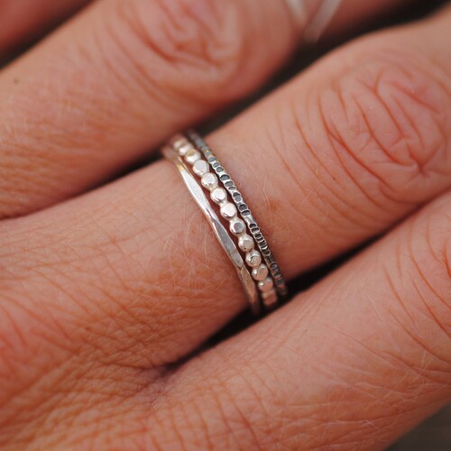 Set of 3 Stacker Rings Sterling Silver - Etsy