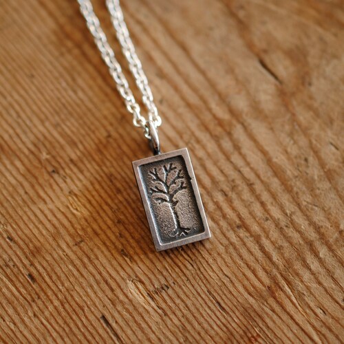 Sterling Silver Moonlit Snowy Pine Tree Necklace Made From - Etsy
