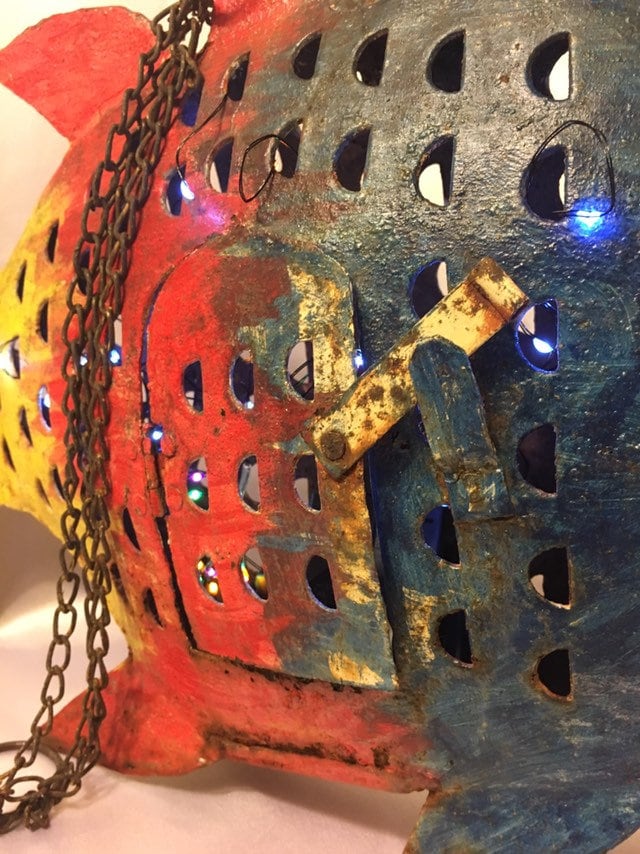 Large Hand-tooled Metal Fish. One-of-a-kind NOTE: Please Read Entire ...