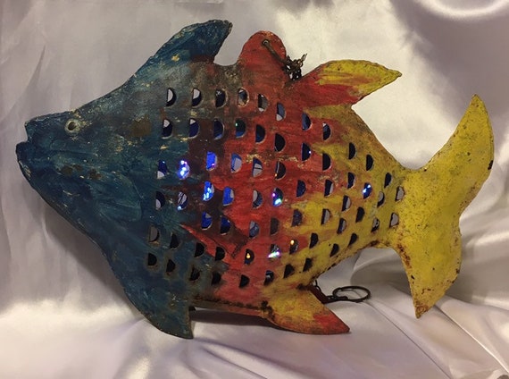 Large Hand-tooled Metal Fish. One-of-a-kind | Etsy