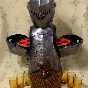 Medieval Knight Decanter Bar Set, Circa 1960's. NOTE: Please Read ...