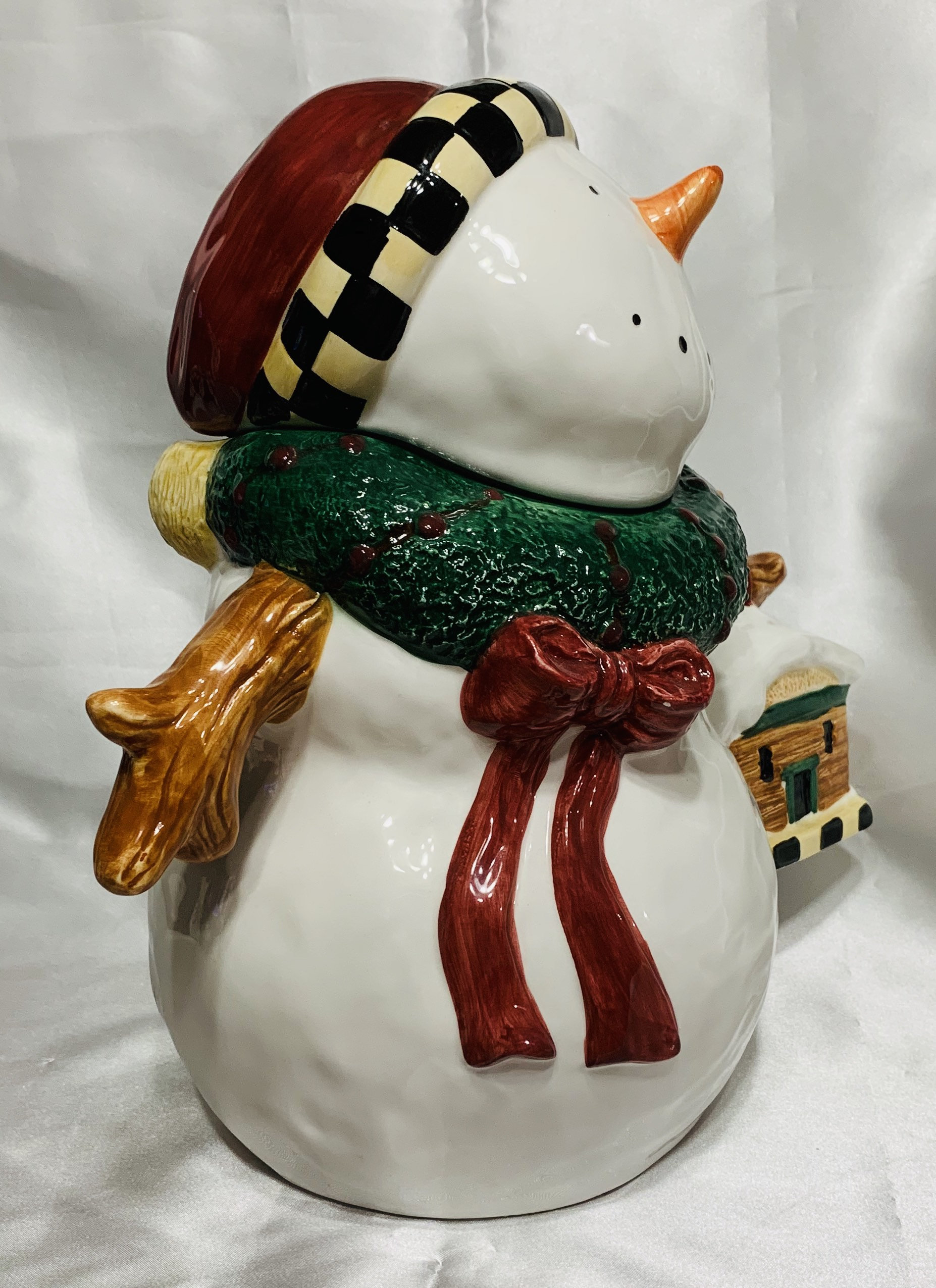 Sakura China Snowman Cookie Jar Debbie Mumm. | Etsy