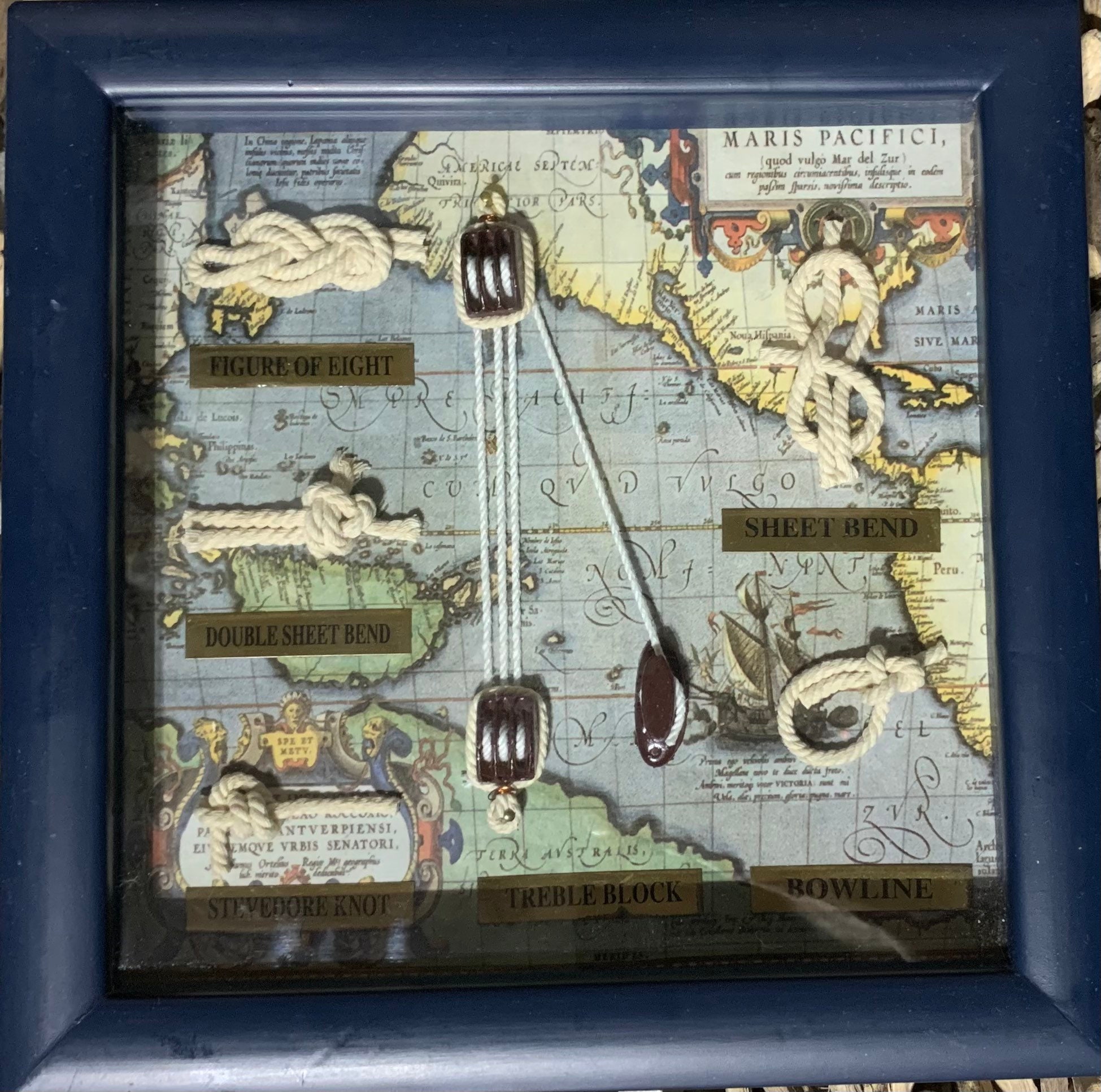 Ship / Boat Knots Sailor Nautical Wall Display Hardwood Shadow Box ...