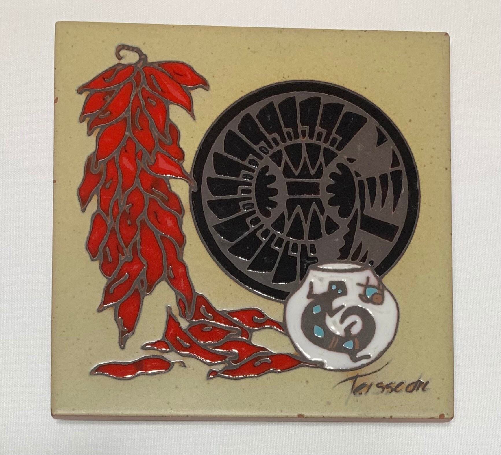 Cleo Teissedre Chile Pepper Decorative Tile / Trivet, Teissedre Designs ...