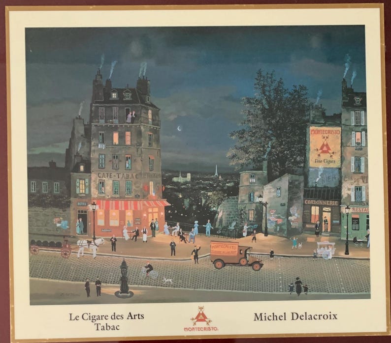 Vintage Mahogany Montecristo Cigar Box, Michel Delacroix - Le Cigare ...