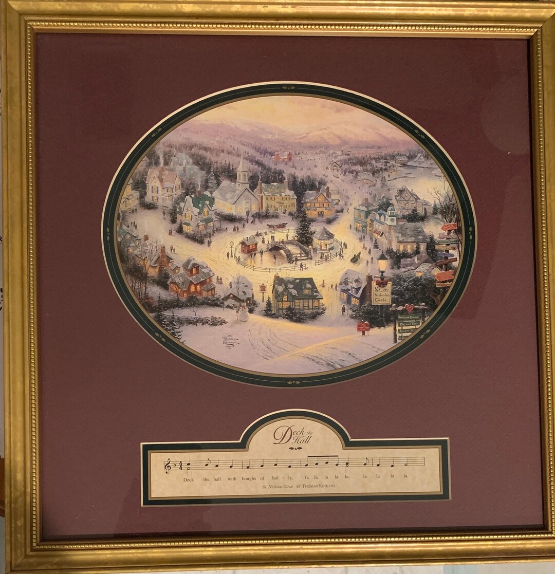 St Nicholas Circle With Deck the Halls Score, Thomas Kinkade, 1996 ...