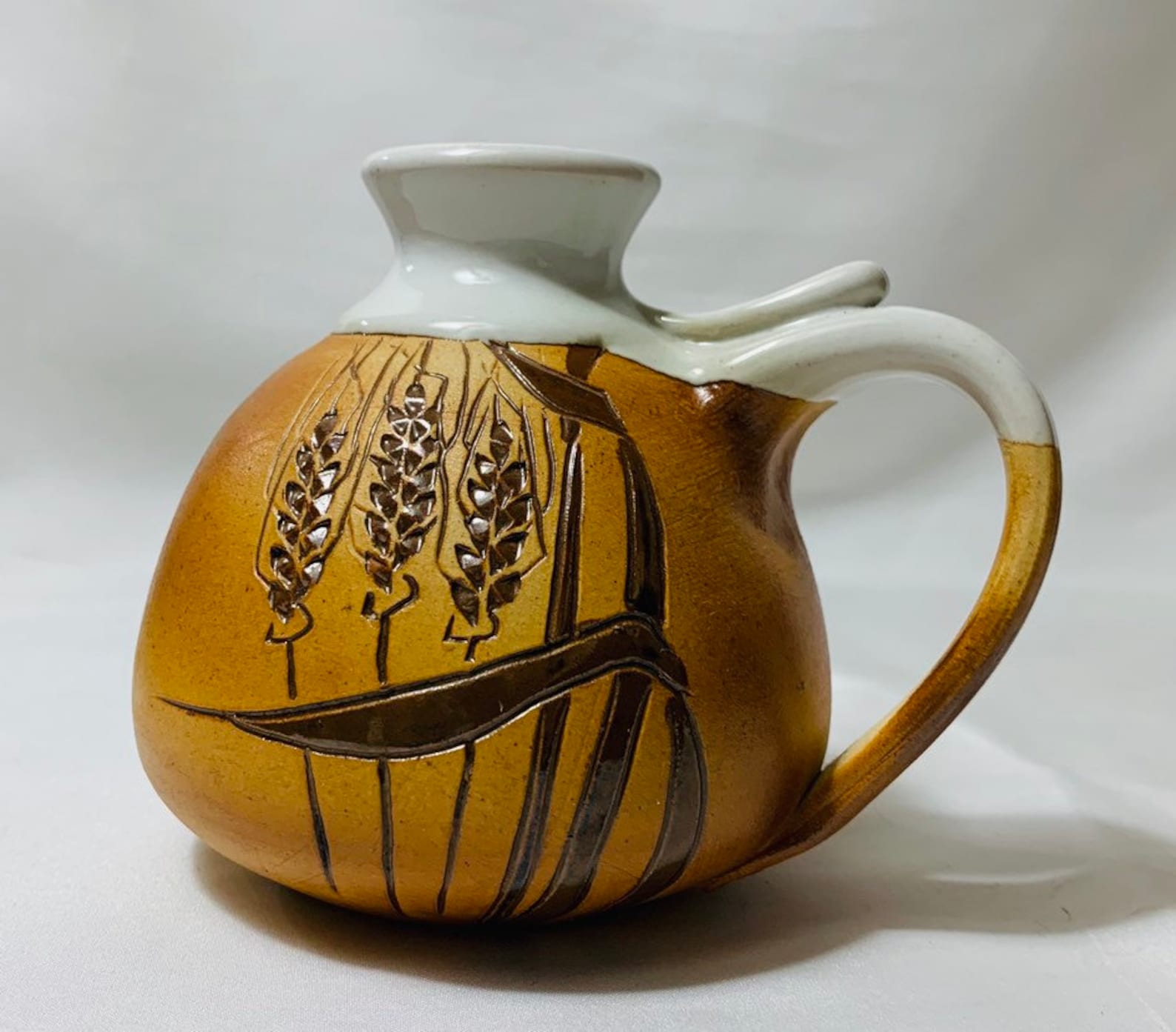 Homestead Pottery Wheat-leaf Wheat Grass Ceramic Jug Signed | Etsy