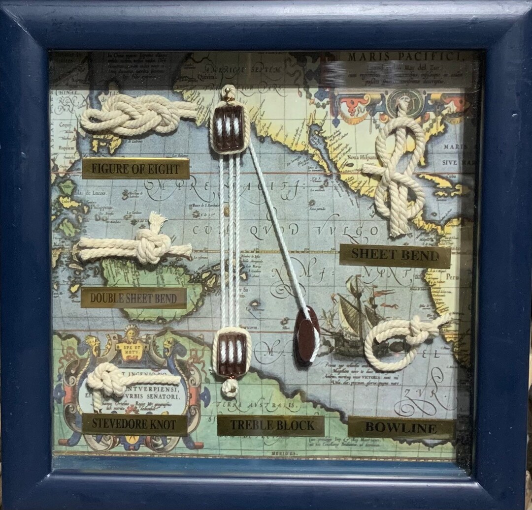 Ship / Boat Knots Sailor Nautical Wall Display Hardwood Shadow Box ...