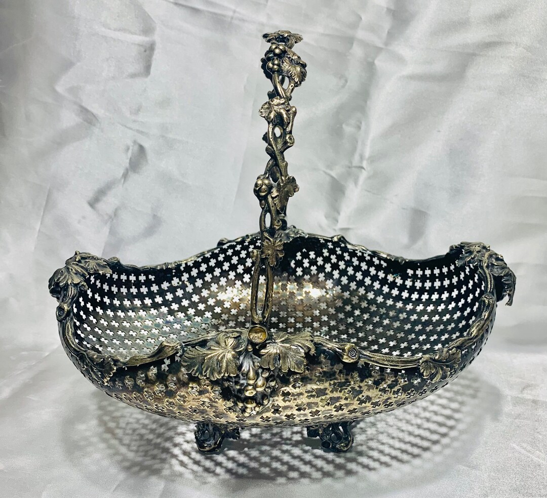 Silver-tone Bridal Basket. NOTE: Please Read Entire Description - There ...